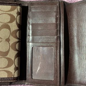Coach | Bags | Coach Signature Leather Checkbook Wallet | Poshmark